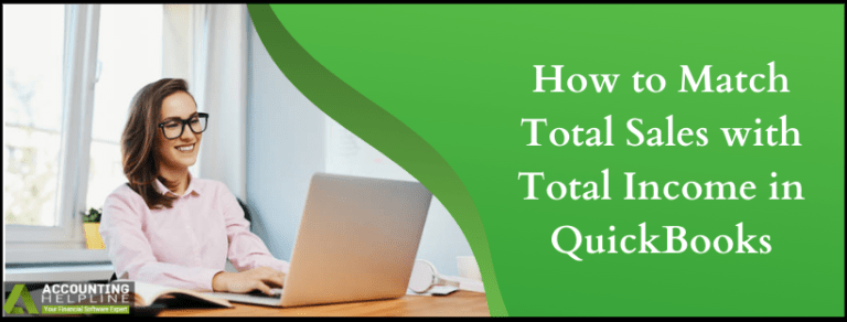 How to Match Total Sales with Total Income in quickbooks